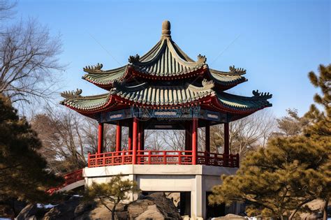 冬季公园里的凉亭高清图片下载 正版图片600211741 摄图网