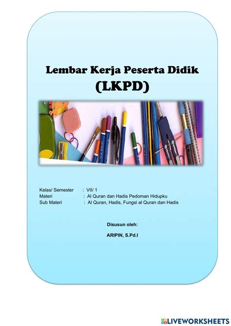 2136155 Lkpd Al Quran Sebagai Pedoman Hidup Aripin