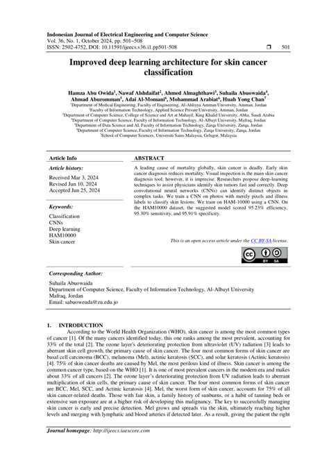 PDF Improved Deep Learning Architecture For Skin Cancer Classification
