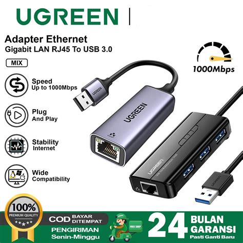 Jual Ugreen Usb 3 0 Type C To Gigabit Lan Rj45 Ethernet Network Adapter 10 100 1000mbps