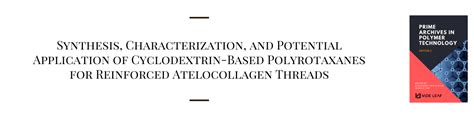 Synthesis Characterization And Potential Application Of Cyclodextrin Based Polyrotaxanes For