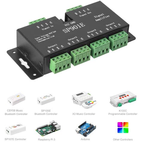 Sp901e Spi Signal Amplifier Repeater For Ws2812b Ws2811 Ws2813 Rgb