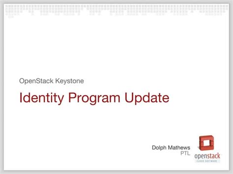 Openstack Identity Project Update Juno Ppt
