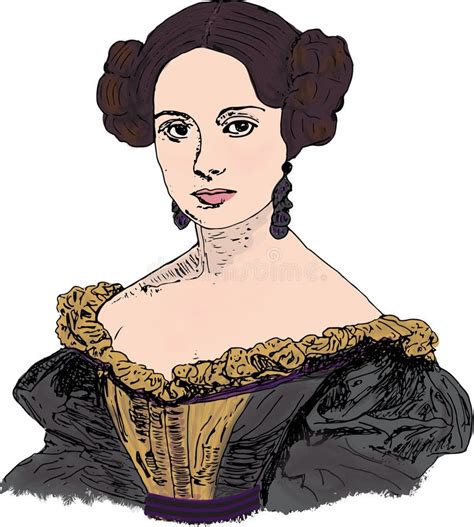 Ada Lovelace Portrait Illustration Vector Editorial Photo