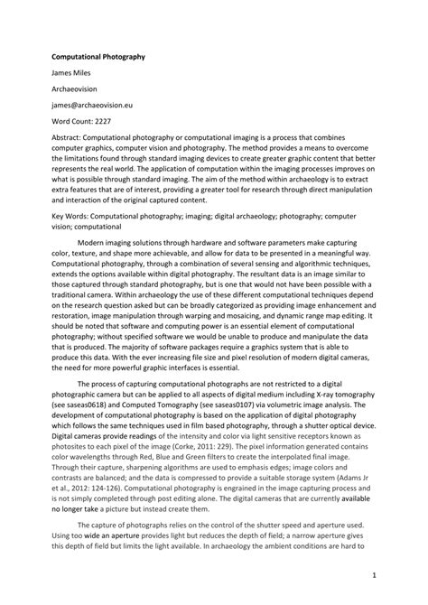 Pdf Computational Photography