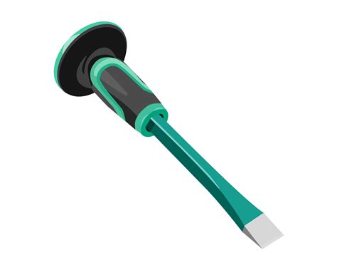 Vector Illustration Steel Masonry Chisel Isolated On White Background Carpentry Hand Tools