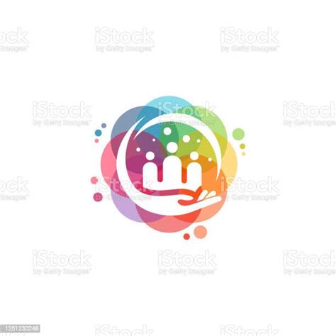 다채로운 그룹 케어 벡터 자선 디자인 템플릿 디자인 개념 템플릿유형 요소 원형에 대한 스톡 벡터 아트 및 기타 이미지 원형