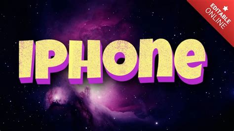 Iphone Editable 3d Space Text Effect Generator
