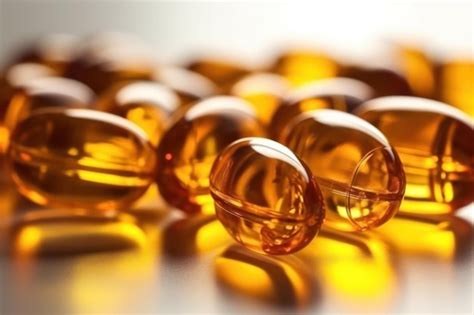 Premium Ai Image Yellow Fish Oil Vitamins In Capsules Omega 3