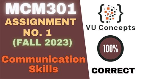 Mcm301 Assignment 1 Solution 2023 Fall 2023 Youtube