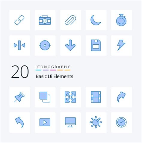 Premium Vector Basic Ui Elements Blue Color Icon Pack Like Arrow Direction Direction Up Filam