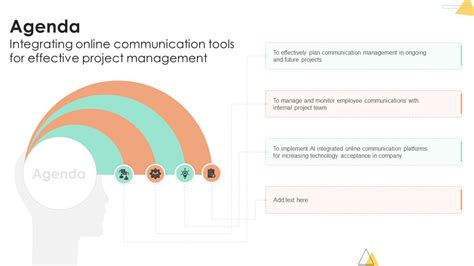 Agenda Integrating Online Communication Tools For Effective Project Management Pm Ss Ppt