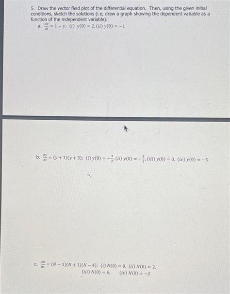 Solved 5 Draw The Vector Field Plot Of The Differential