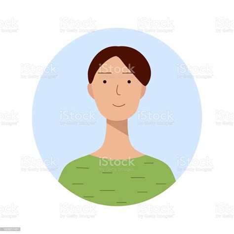 아바타에 대한 젊은 남자 포터 캐릭터 아이콘 아바타 초상화 디자인에 대한 트렌디 한 스타일 일러스트 사람 얼굴에 대한 스톡 벡터