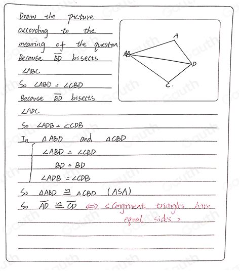 solved given overline bd bisects ∠ abc and overline bd bisects ∠ adc