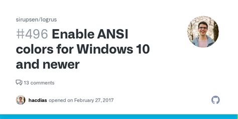 Enable ANSI Colors For Windows 10 And Newer Issue 496 Sirupsen