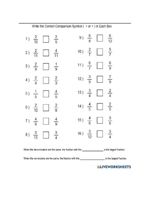 Compare Fractions Pdf