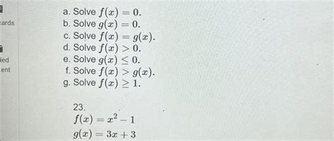 solved a solve f x 0 b solve g x 0 c solve f x g x