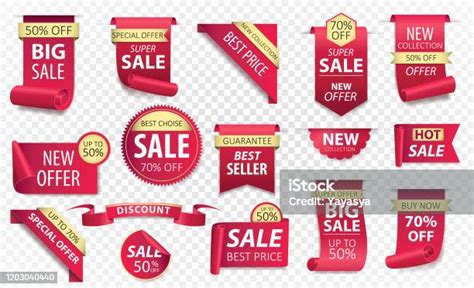 가격 태그 빨간색 리본 배너 판매 프로모션 웹 사이트 스티커 새로운 제안 배지 컬렉션 격리 벡터 그림입니다 1위에 대한 스톡 벡터 아트 및 기타 이미지 Istock