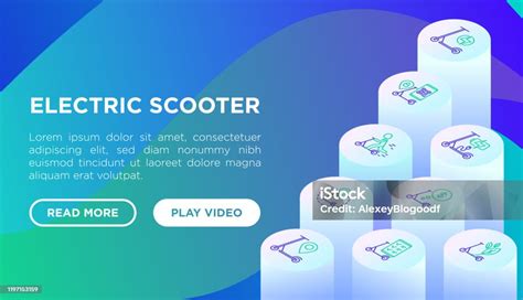 공유 서비스 모바일 앱 Qr 코드 주차 헬멧 에코 전송 포인터 얇은 라인 아이소메트릭 아이콘 전기 스쿠터 웹 페이지 템플릿 현대 벡터 그림입니다 24시간에 대한 스톡 벡터