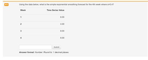 Solved Using The Data Below What Is The Simple Exponential