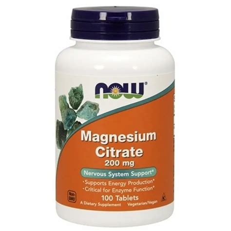 Now Foods Magnesium Citrate 200 Mg 100 Stk