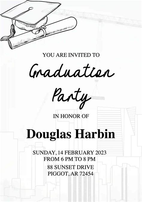 두루미 무료 졸업 초대장 템플릿 Invitanku