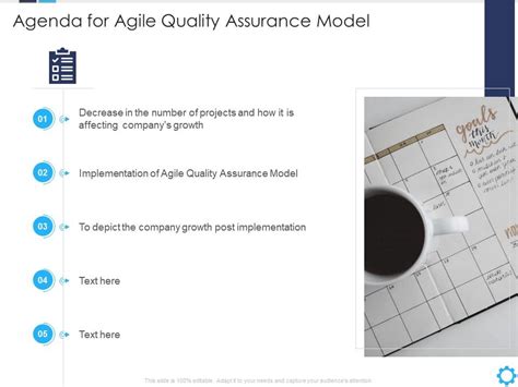 agenda for agile quality assurance model ppt powerpoint presentation infographic template