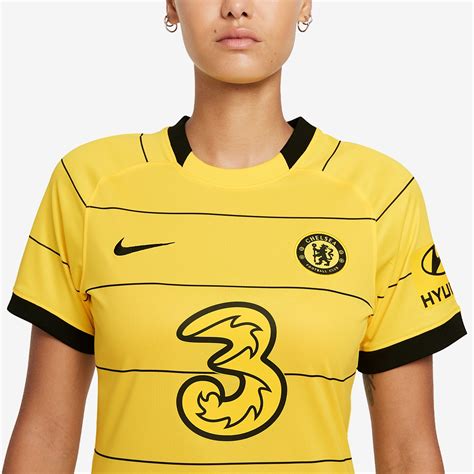 Nike Chelsea 2122 Womens Away Stadium Ss Shirt Opti Yellowblack
