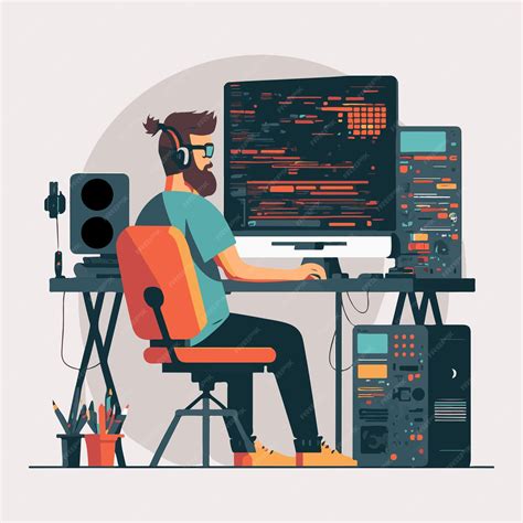 Premium Vector Vector Flat Illustration Software Developer Cyber Program Security