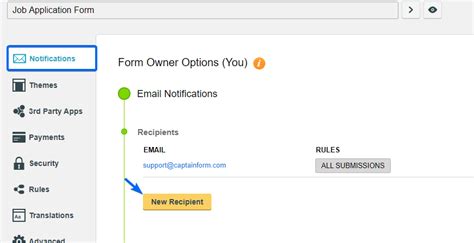 Conditional Emails Recipients CaptainForm