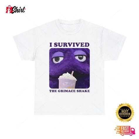 I Survived The Grimace Shake Shirt Funny Meme Ishirtplus