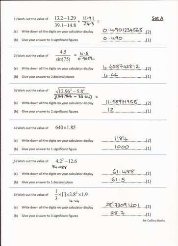 Calculator Skills Questions For Gcse Calculator Paper Revision Teaching Resources