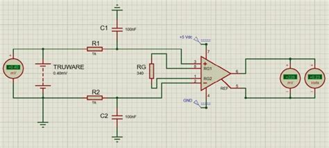 Electrical Diagram For Amplification Of The Pressure Transducer Signal
