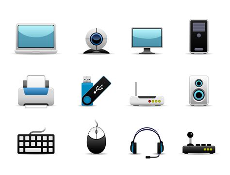 Computer Hardware Icons 349600 Vector Art At Vecteezy