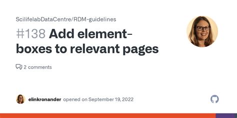 Add Element Boxes To Relevant Pages · Issue 138 · Scilifelabdatacentre