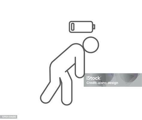 피로 아이콘입니다 작업의 소진 배터리 부족 에너지 낮은 배터리 개념 얇은 선 기호 벡터 일러스트 레이 션 0명에 대한 스톡 벡터 아트 및 기타 이미지 Istock