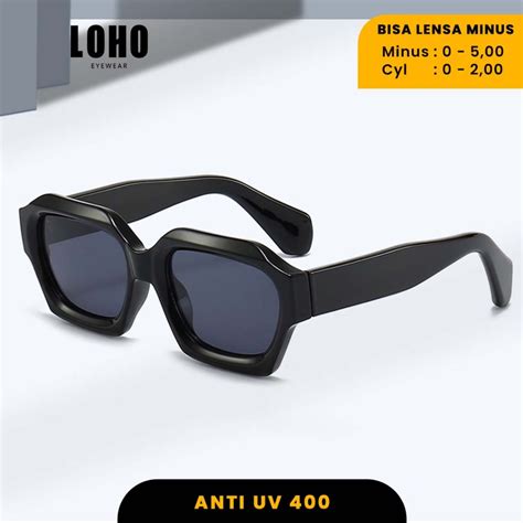 Jual Loho Kacamata Hitam Anti Uv 400 Sunglasses Bisa Minus Frame Bentuk