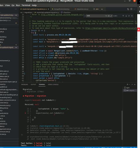 Ticket Migration Data Chages Tst Fails M220js Mongodb For Javascript Developers