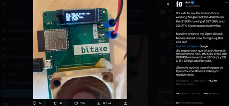 Bitaxe Ultra Un Minero Miniatura De Bitcoin Con Una Gran Potencia