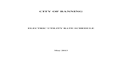 Download Pdf Electric Utility Rate Schedule