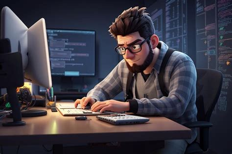 Premium Photo Professional Programmer Engineer Writing Code