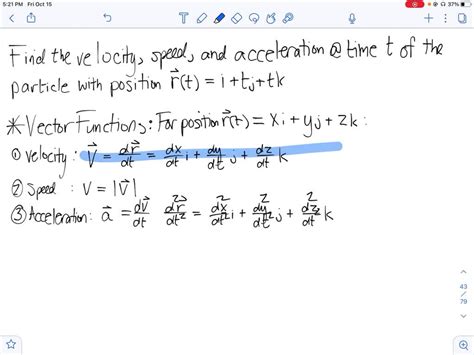 solved find the velocity speed and acceleration at time t of the
