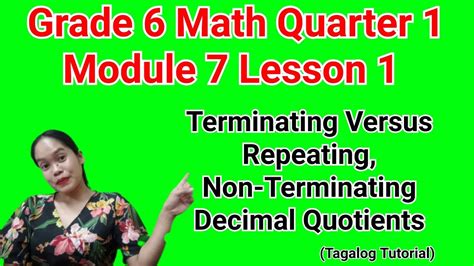 Terminating Versus Repeating Non Terminating Decimal Quotient Math 6 Quarter 1 Module 7 Maths