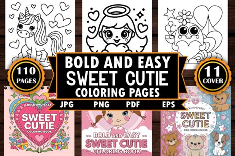 Bold And Easy Sweet Cutie Coloring Page Graphic By Pixelquill · Creative Fabrica