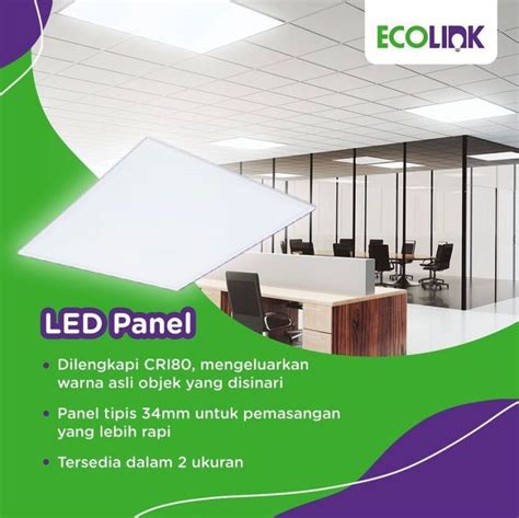 Lampu Led Panel Kotak Ecolink 36 Watt 36watt 36w W 60cm X 60cm 60 X
