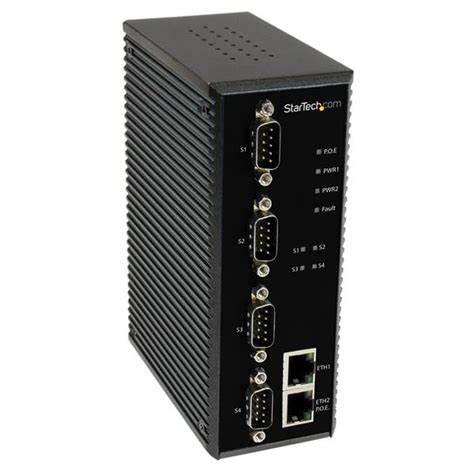 4 Port Serial Ethernet Device Server With Poe Rs232 Rs422 Rs485