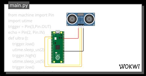 Ultrasonic Sensor Raspberry Pi Micropython Copy Wokwi Esp32 Stm32 Arduino Simulator