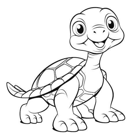 아이들을 위한 거북이 색칠공부 프리미엄 벡터
