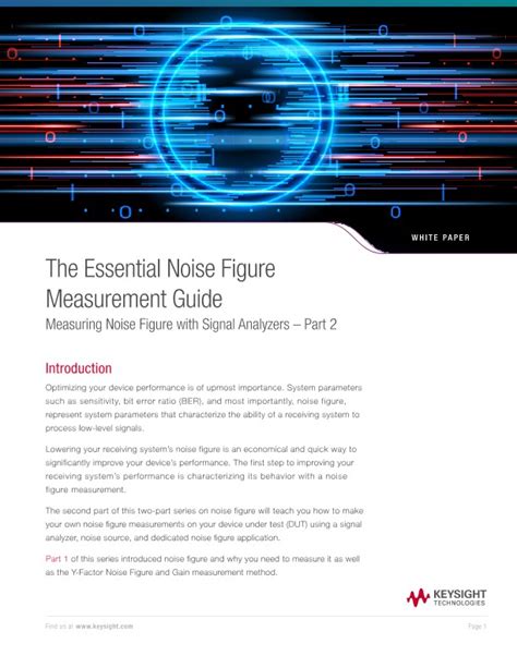 The Essential Noise Figure Measurement Guide Measuring Noise Figure With Signal Analyzers